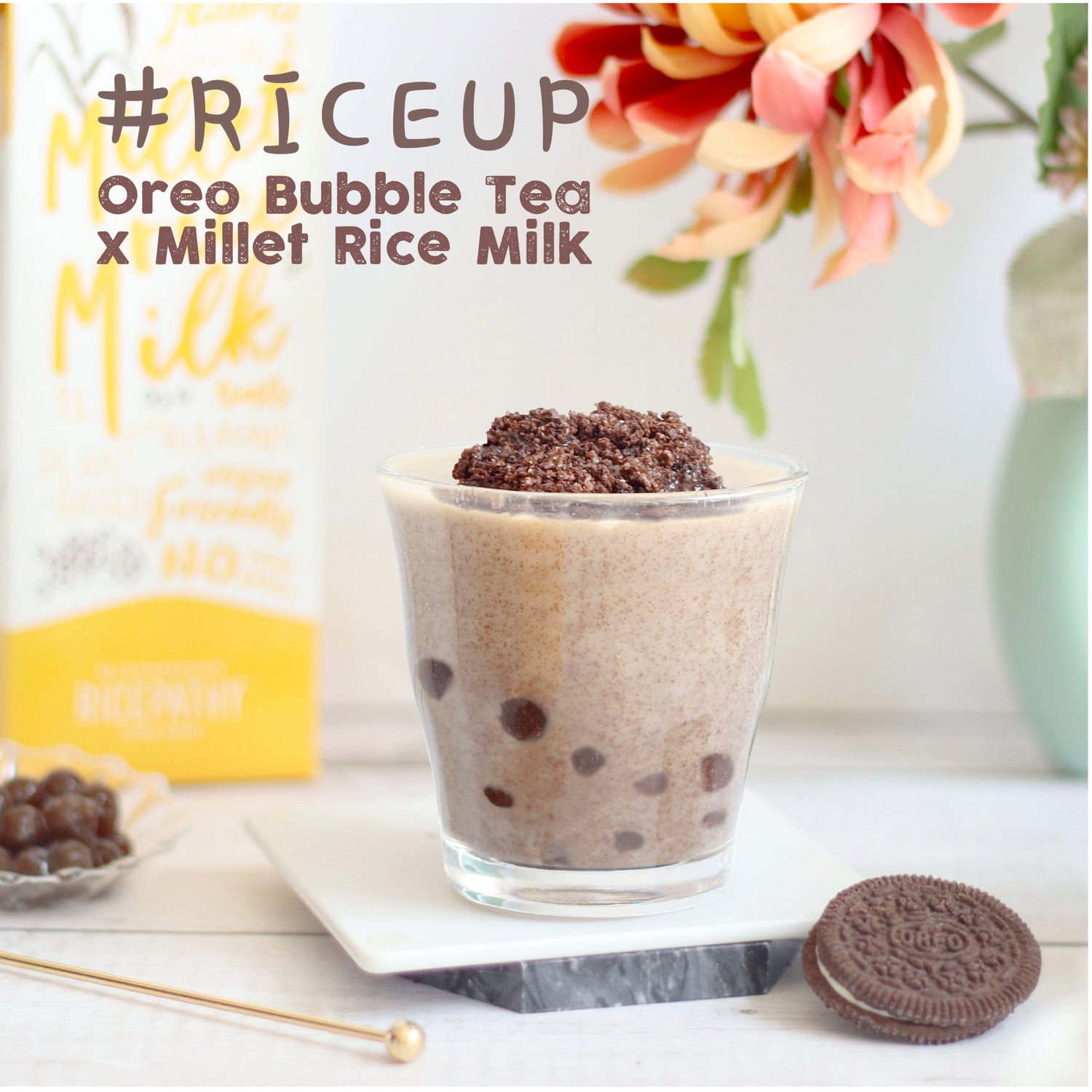Oreo Boba Millet Bubble Tea – RICEPATHY - Extraordinary Vegan Rice Milk
